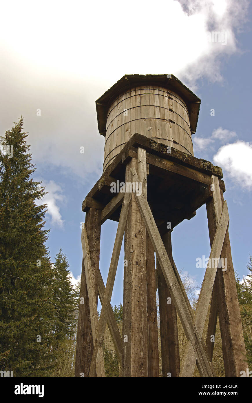 Steam locomotive water tower, Elsie, Oregon, USA Stock Photo - Alamy
