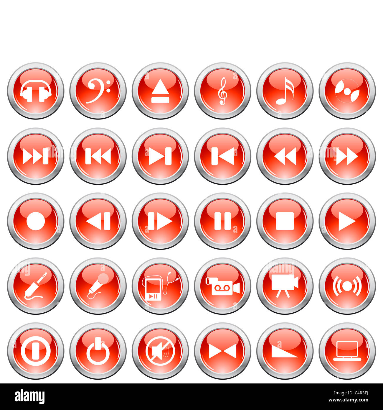 Vector collection of different music themes icons Stock Photo - Alamy