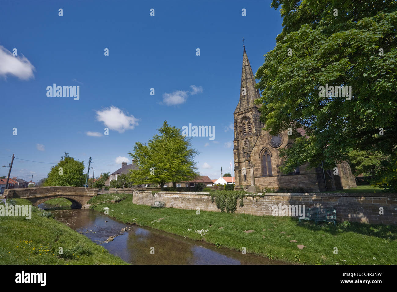 Church and River Leven, Swainby, North Yorkshire Stock Photo - Alamy