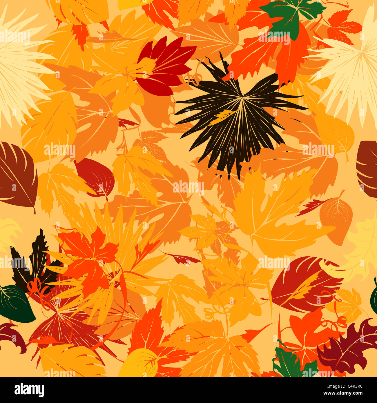 Seamless background with fall leaves Stock Photo - Alamy