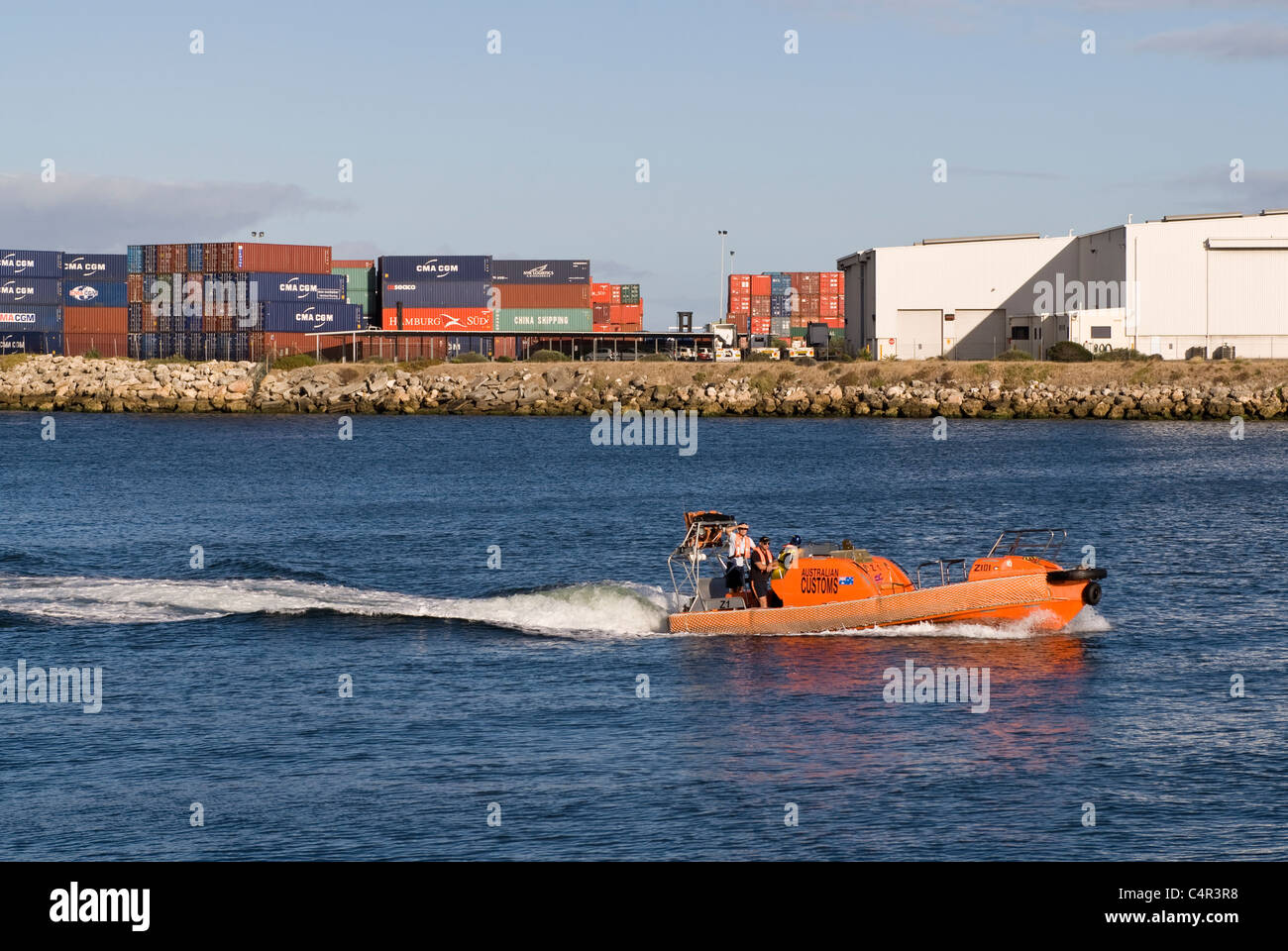 Australian Customs patrol boat, Fremantle port, Western Australia Stock ...