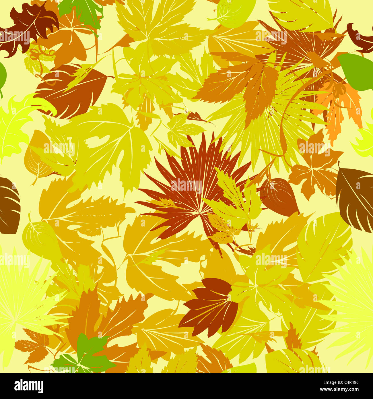 Repeating pattern with leaf silhouettes Stock Photo - Alamy