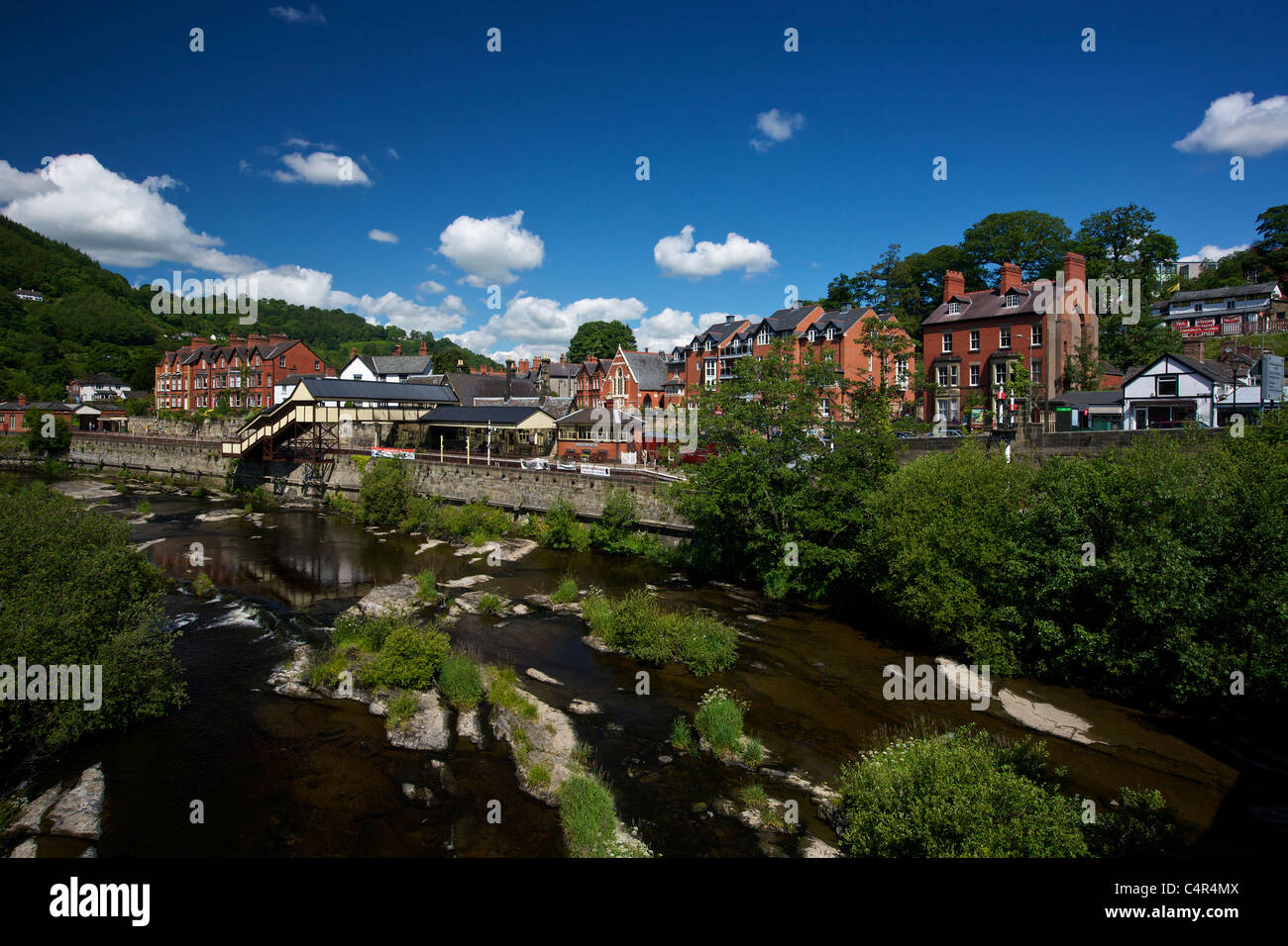 Llangollen Railway Station & the River Dee Llangollen Denbighshire ...
