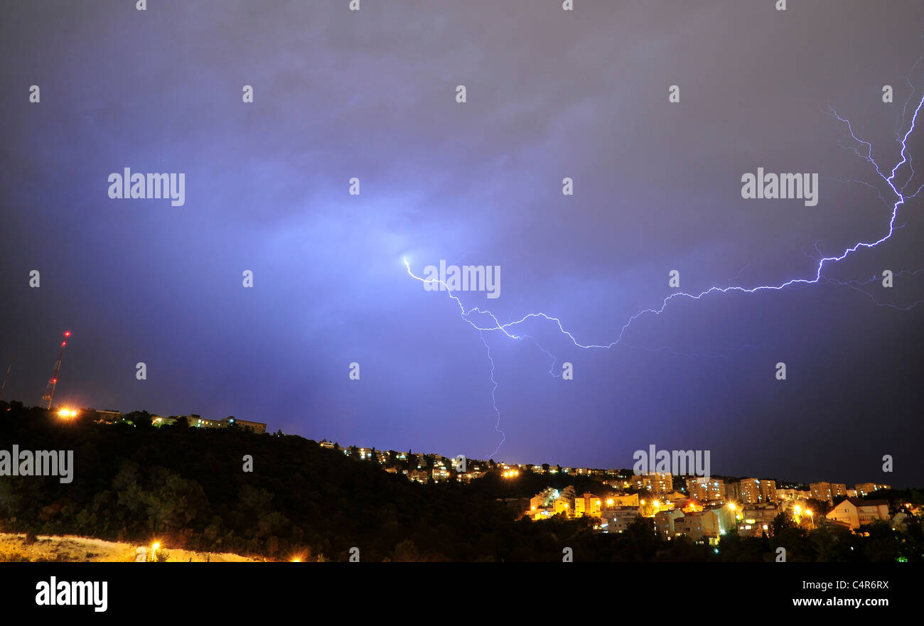 Lightning storm Photographed in Israel in March Stock Photo - Alamy