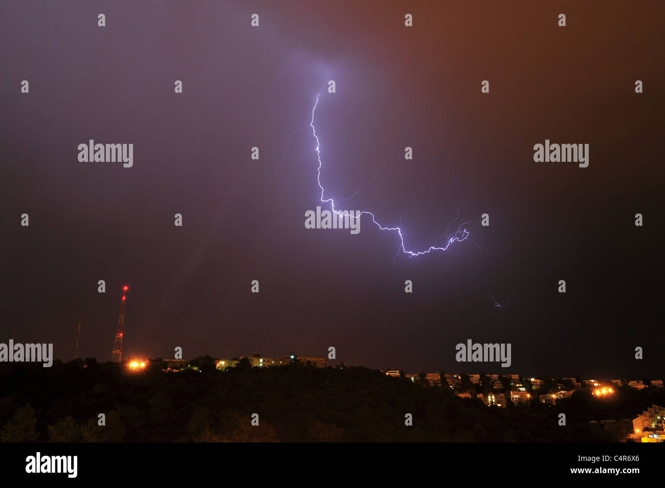 Lightning storm Photographed in Israel in March Stock Photo - Alamy