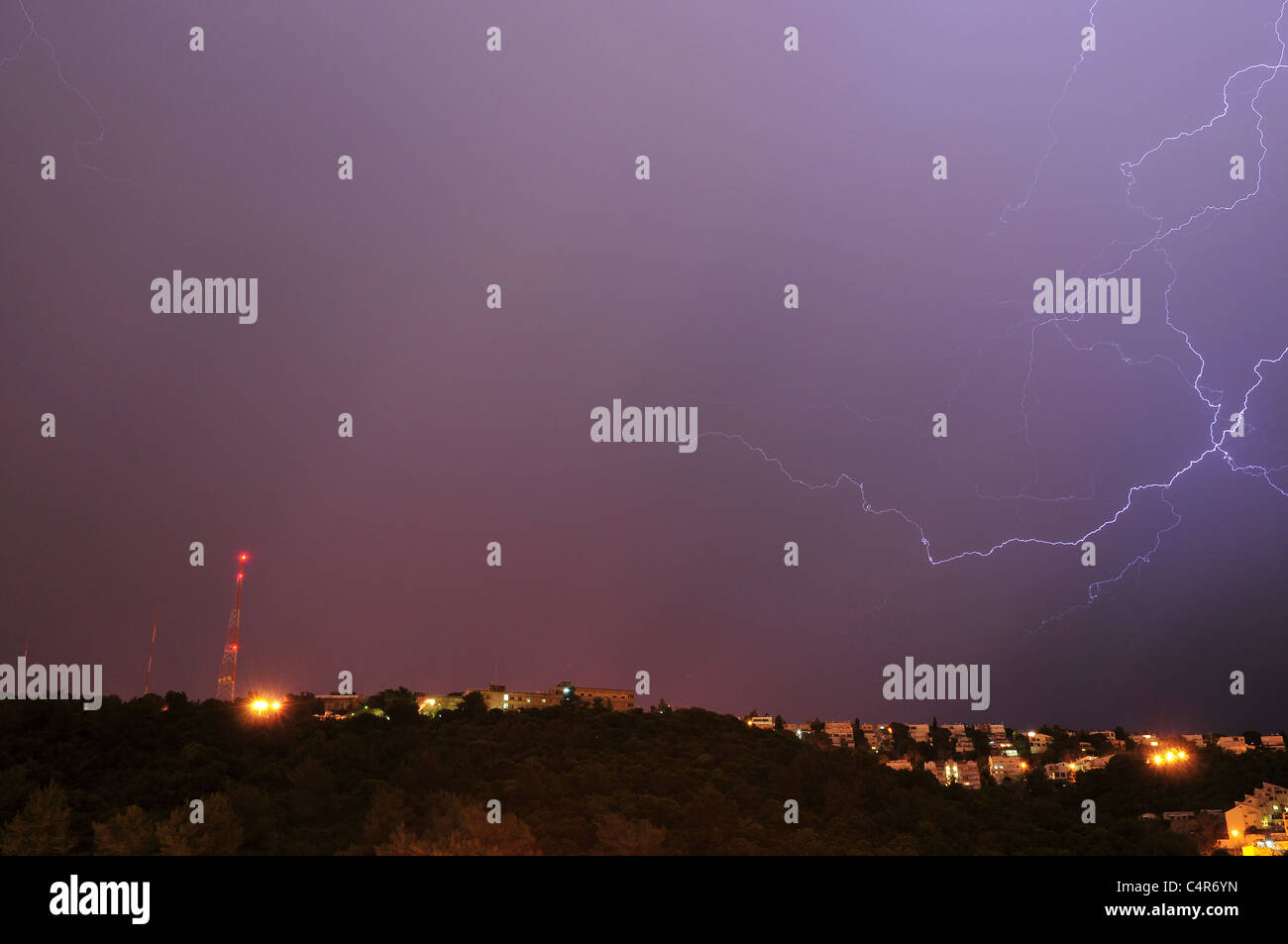 Lightning storm Photographed in Israel in March Stock Photo - Alamy