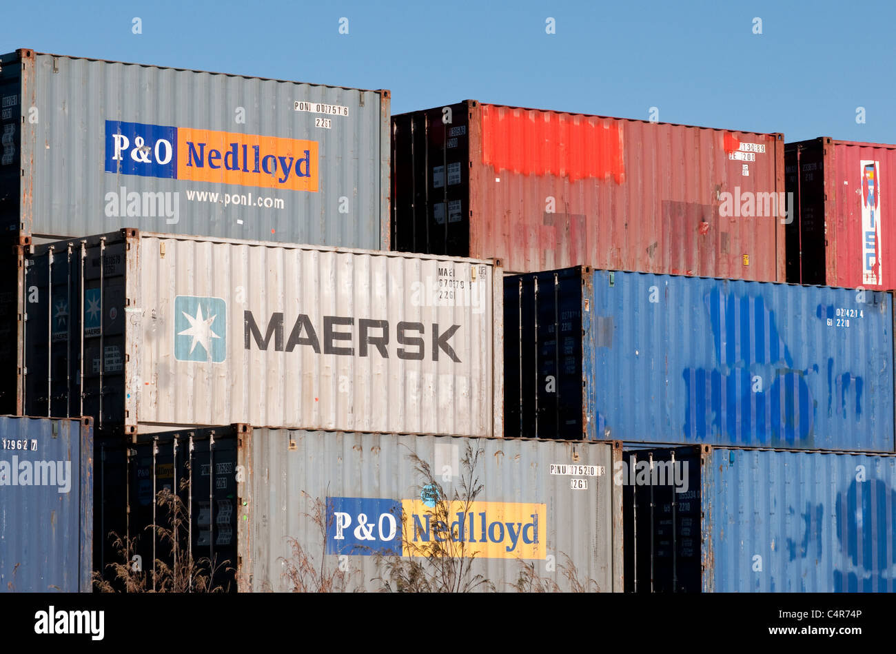 Shipping containers at North Fremantle container port, Western ...