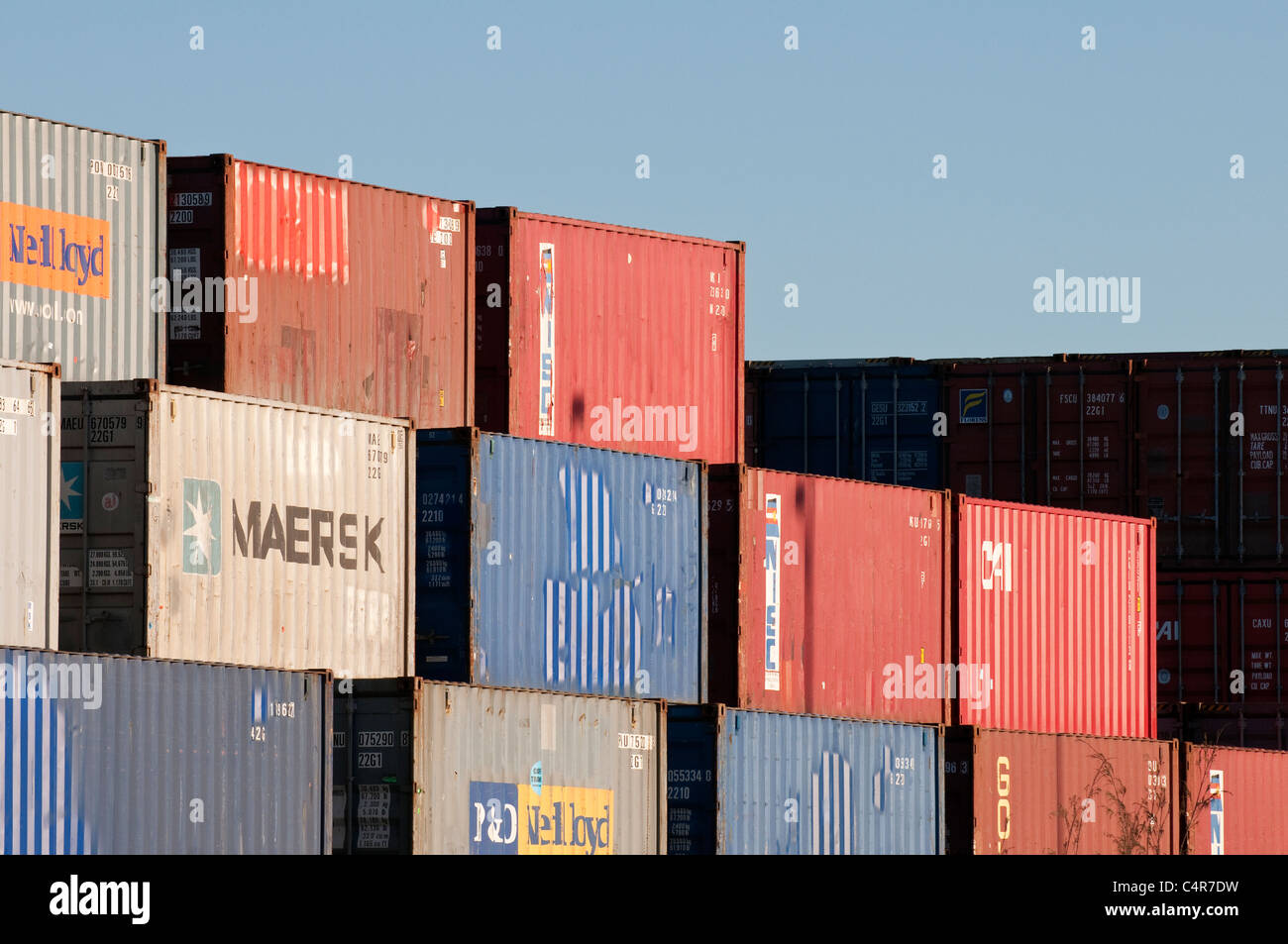 Shipping containers at North Fremantle container port, Western ...