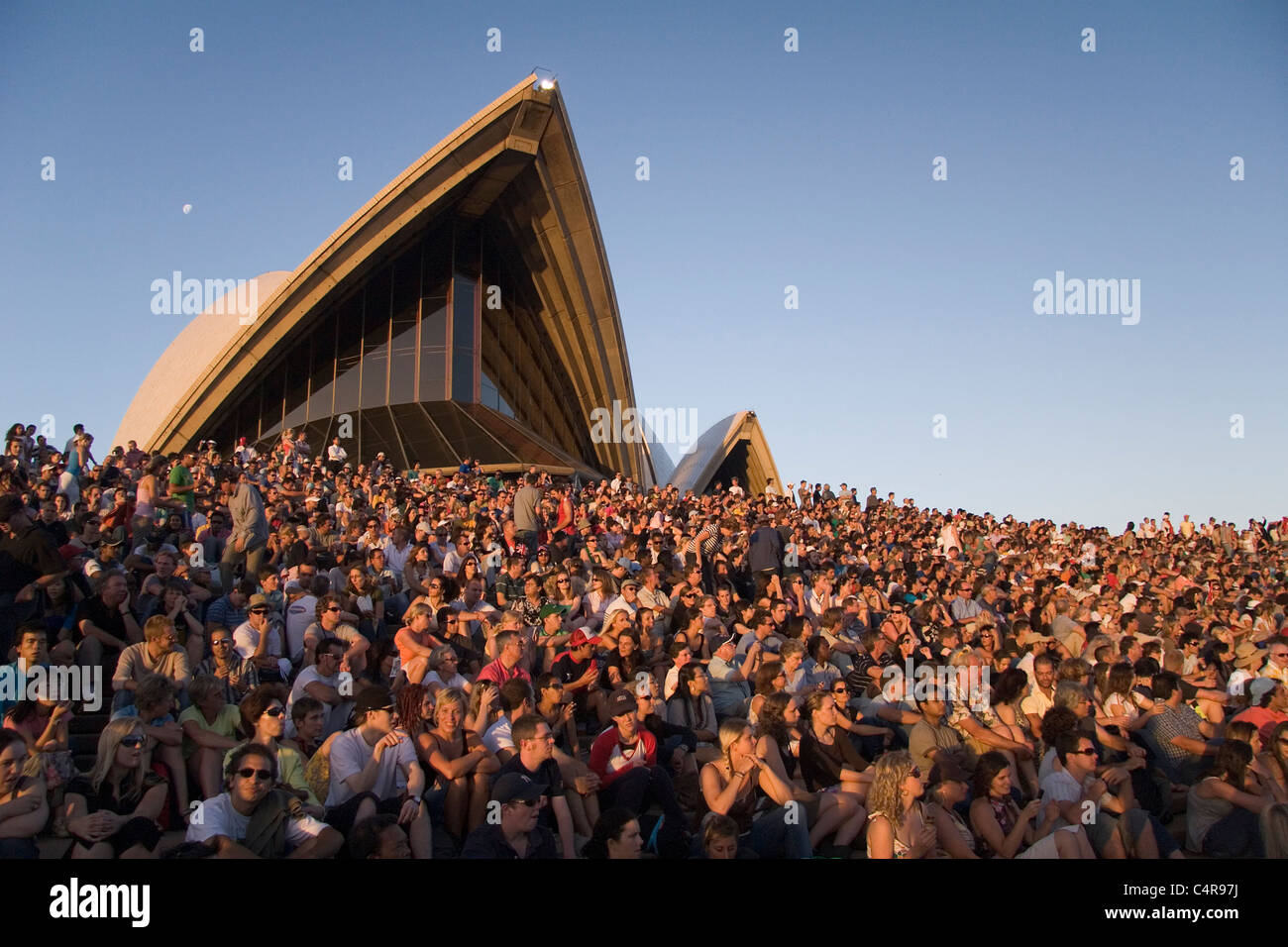 Large crowd outside the Sydney Opera House to watch the finals of the ...
