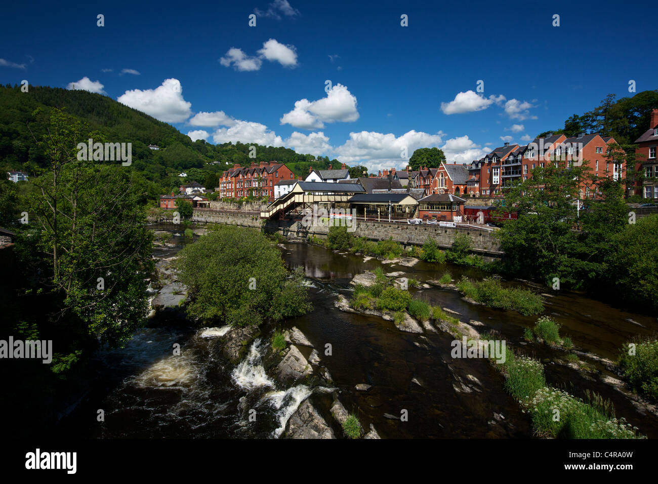 Llangollen Railway Station & the River Dee Llangollen Denbighshire ...