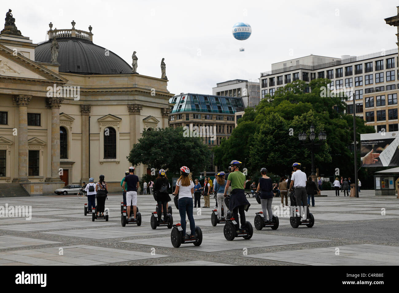 A group of tourists on a Segway two-wheeled, self-balancing personal ...