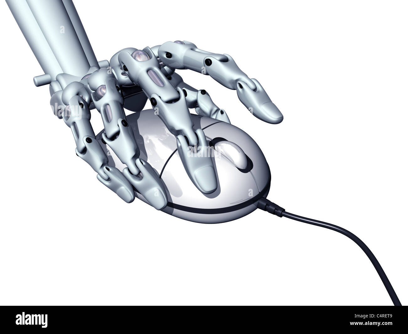 Illustration of a robot controlling a computer mouse Stock Photo - Alamy