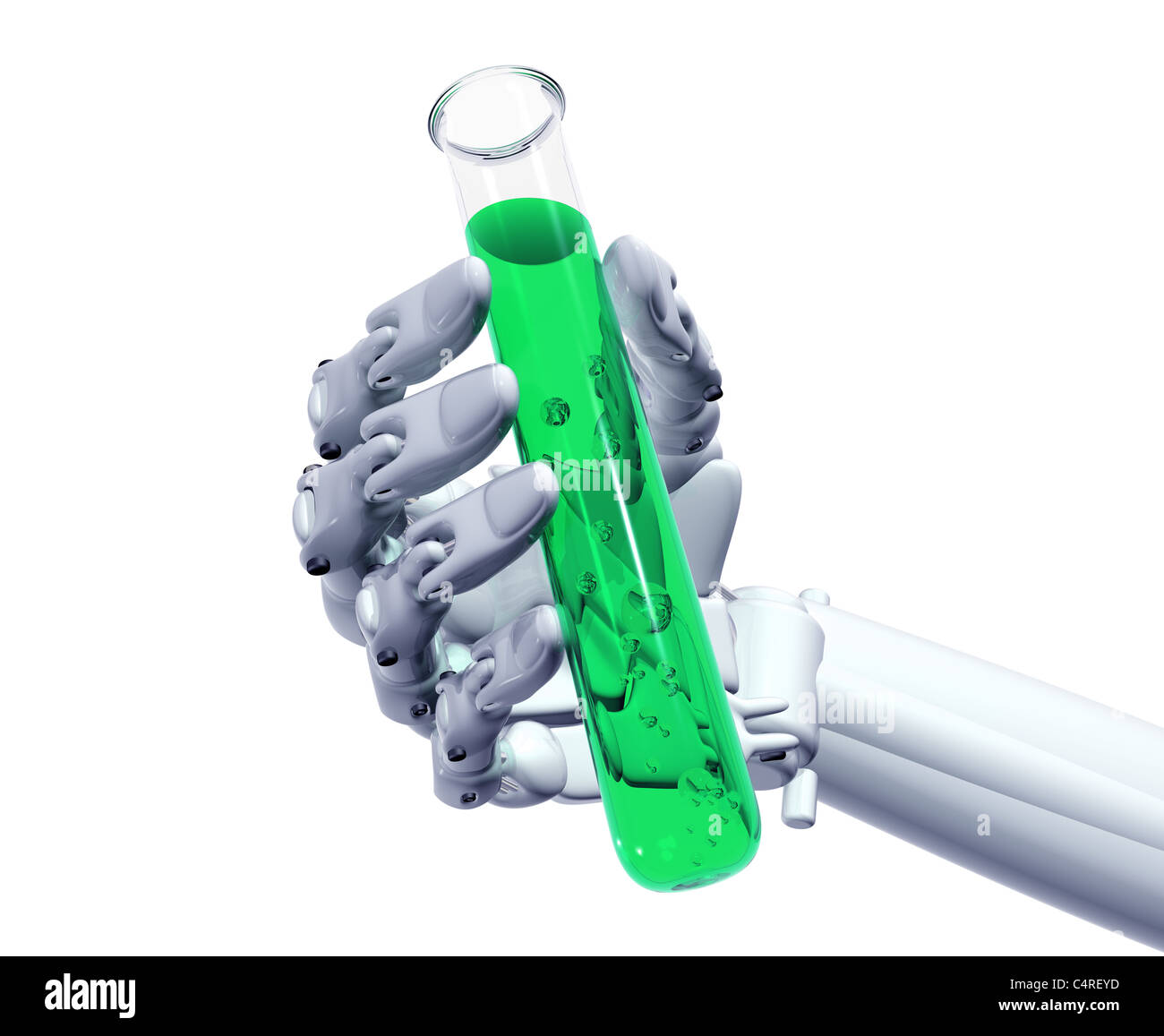 Illustration of a robot conducting a chemistry experiment Stock Photo ...