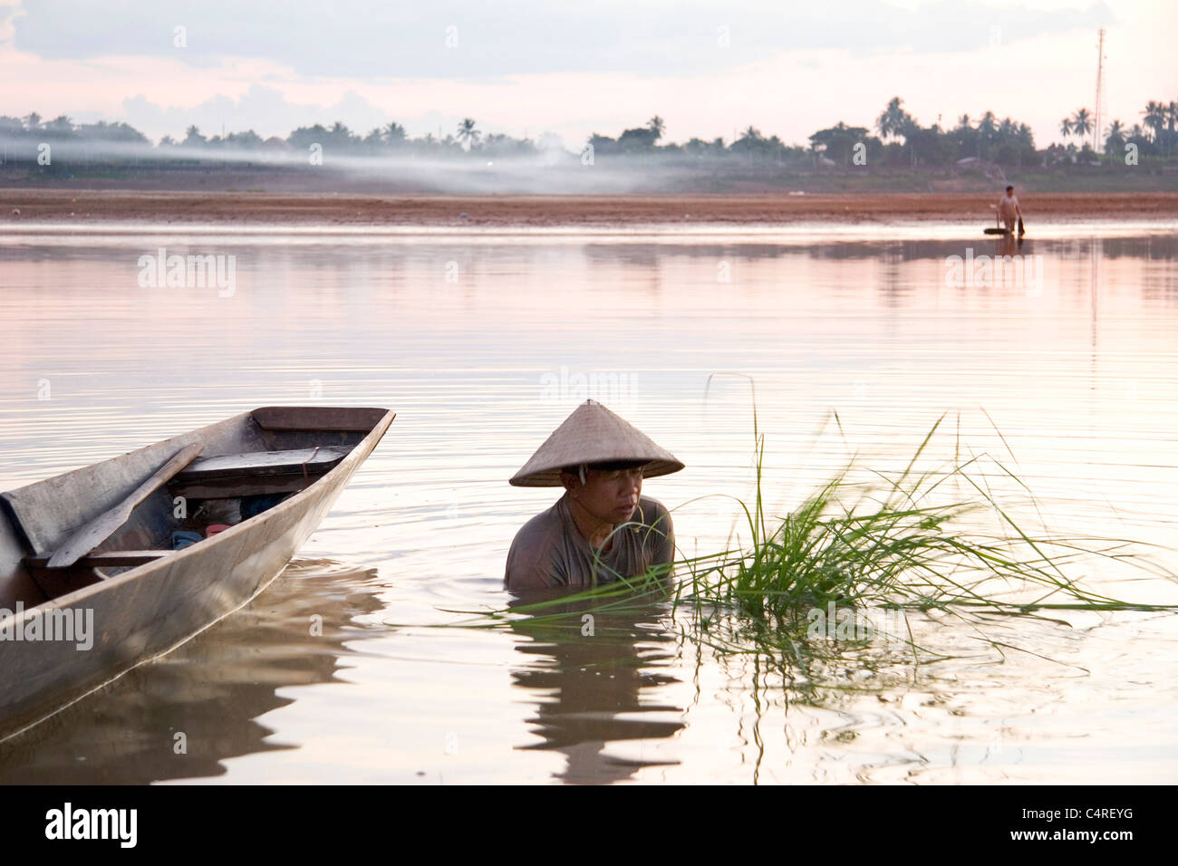 Fishing in the Mekong River, Vientiane, Laos Stock Photo - Alamy