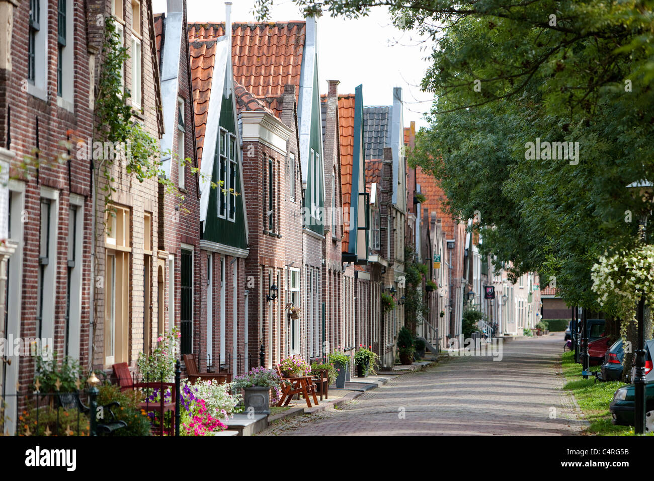 Row of houses along voorhaven in edam hi-res stock photography and ...