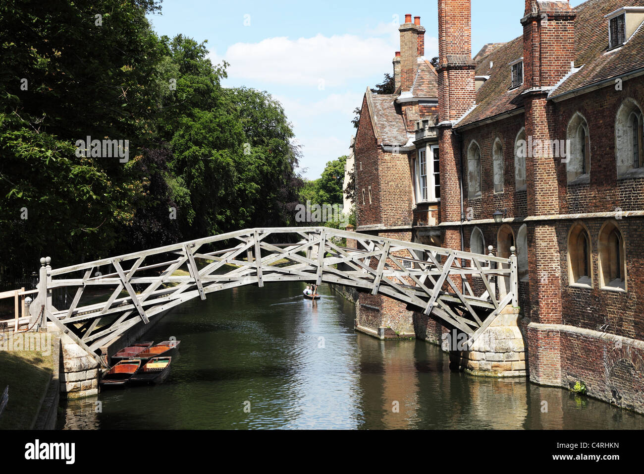 The Mathematical Bridge Queens college Cambridge England Stock Photo ...