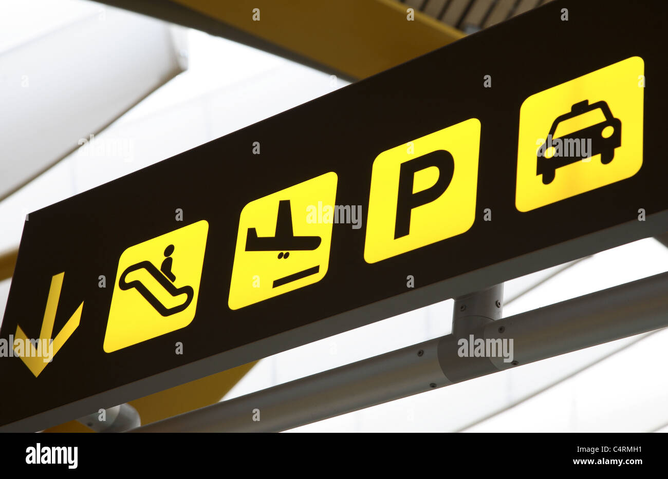 Transport Sign in Airport Stock Photo - Alamy
