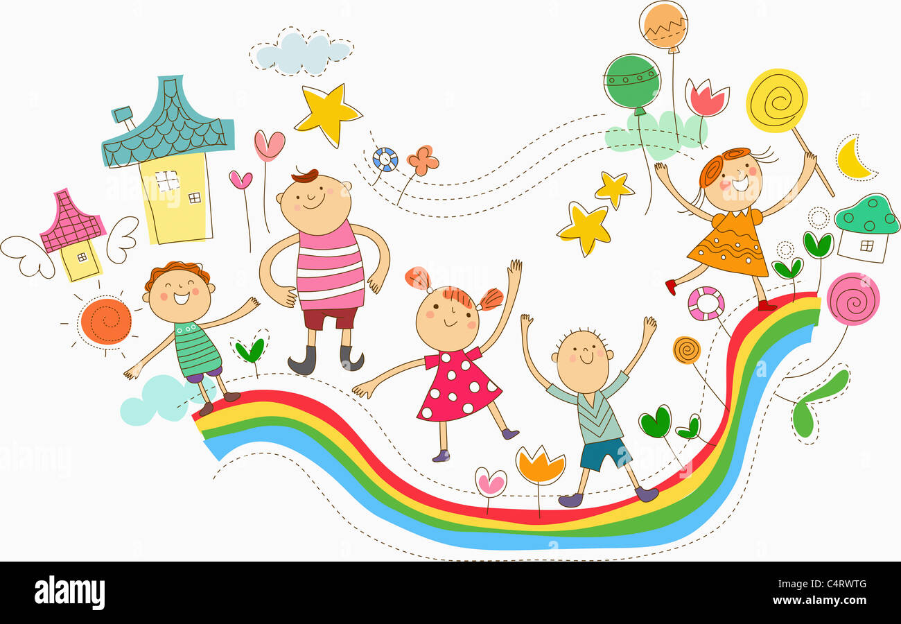 Children playing outdoors Stock Photo - Alamy