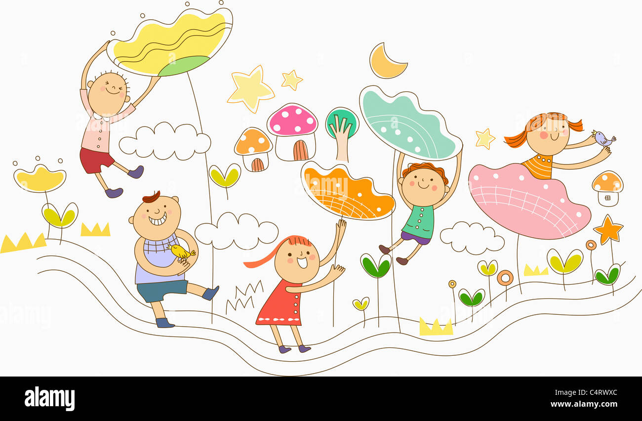 Children playing outdoors Stock Photo - Alamy