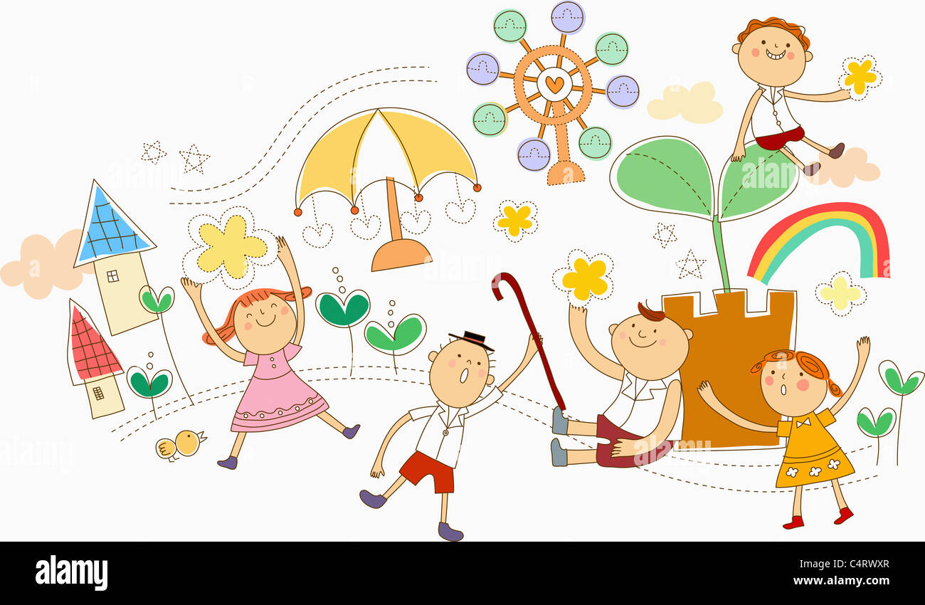 Children playing outdoors Stock Photo - Alamy