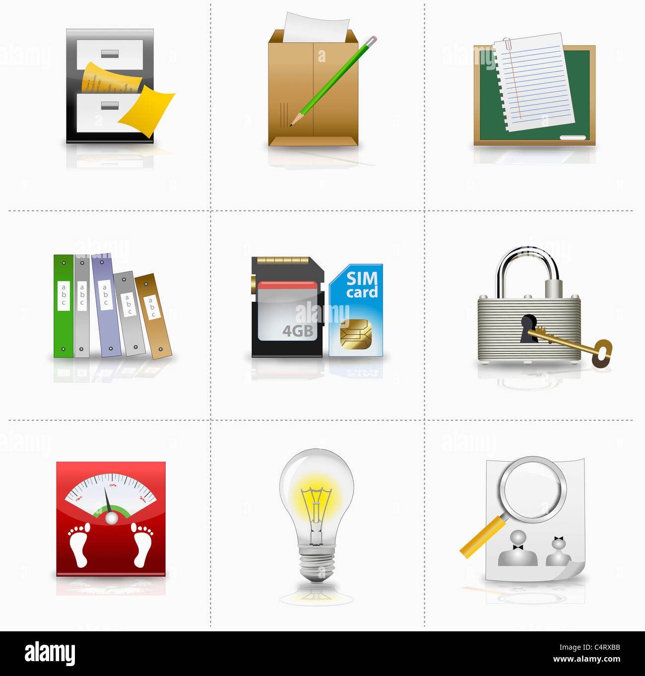 various types of icons Stock Photo - Alamy