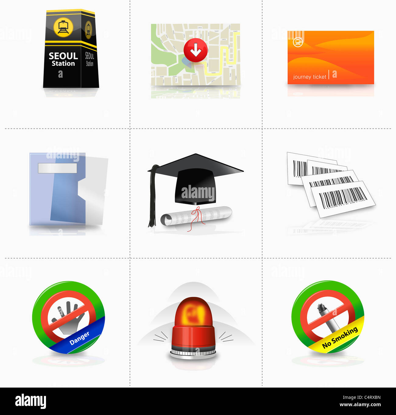 various types of icons Stock Photo - Alamy