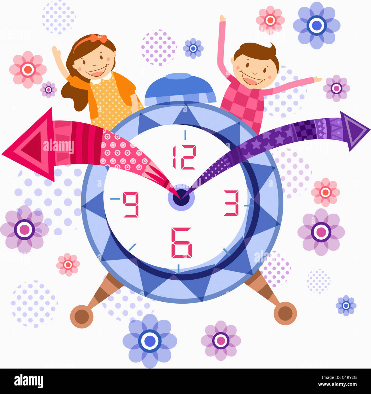 Smiley clock face Cut Out Stock Images & Pictures - Alamy