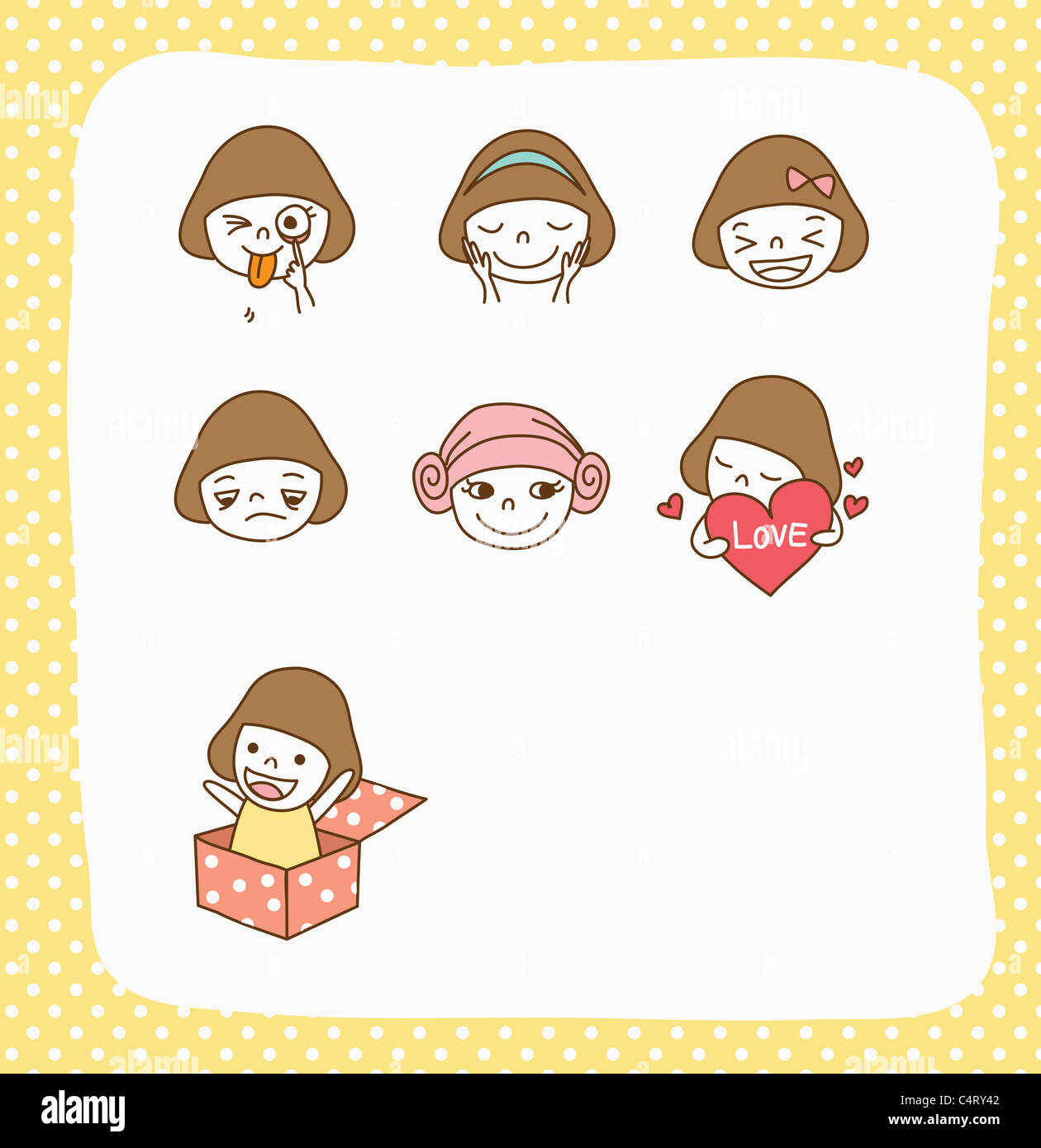 various types of sticker icons Stock Photo - Alamy