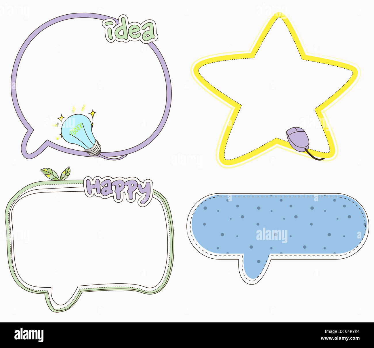 various types of sticker icons Stock Photo - Alamy