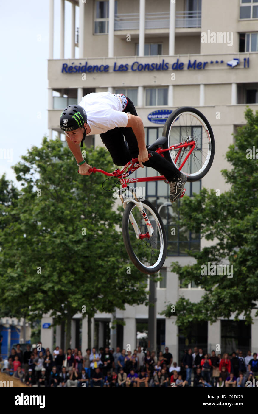 Mountain bike competition in FISE Festival, Montpellier, France Stock ...