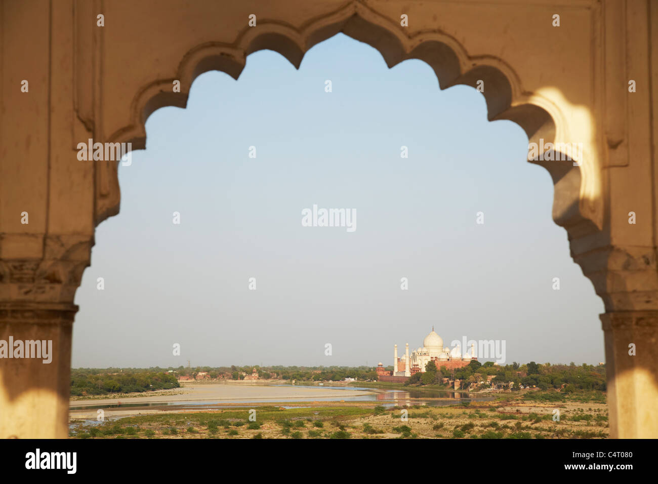 View of the taj mahal from the agra fort hi-res stock photography and ...