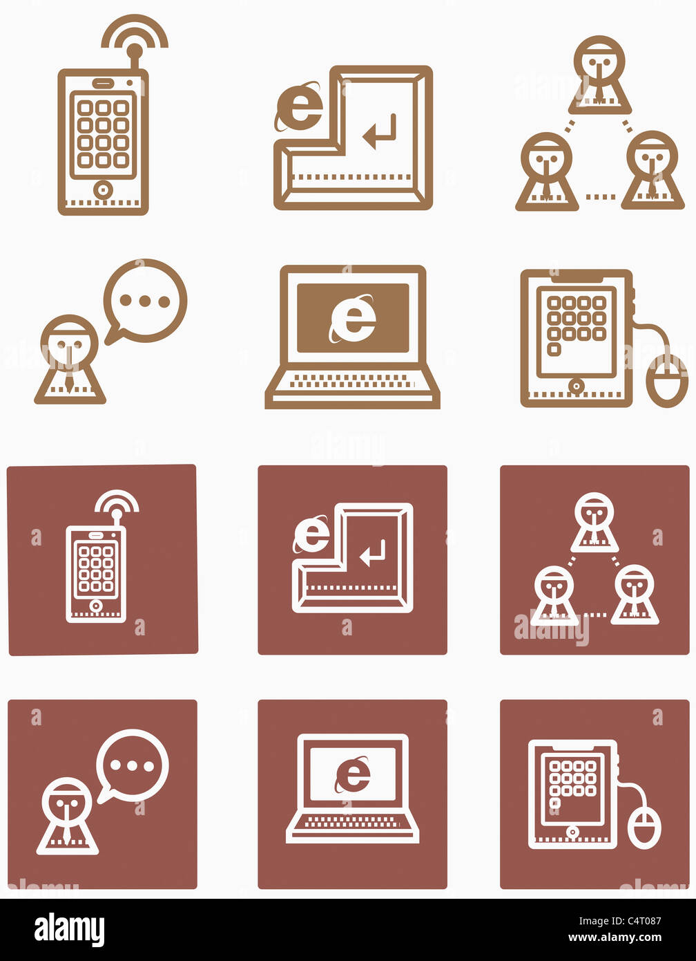 various types of internet icons Stock Photo - Alamy