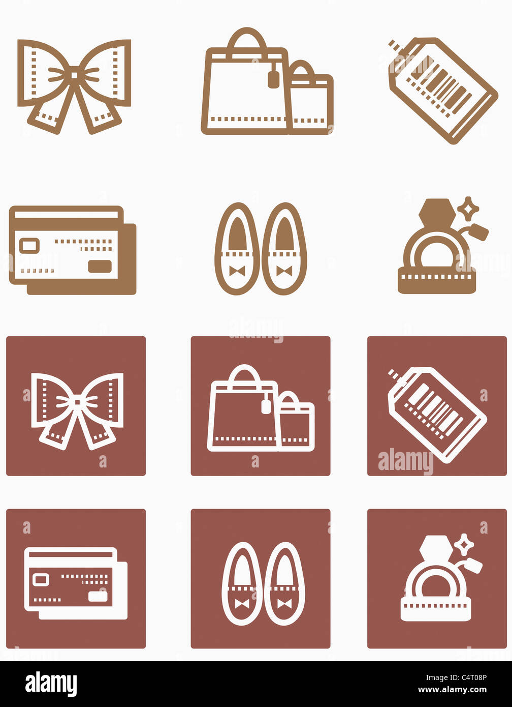various types of shopping icons Stock Photo - Alamy
