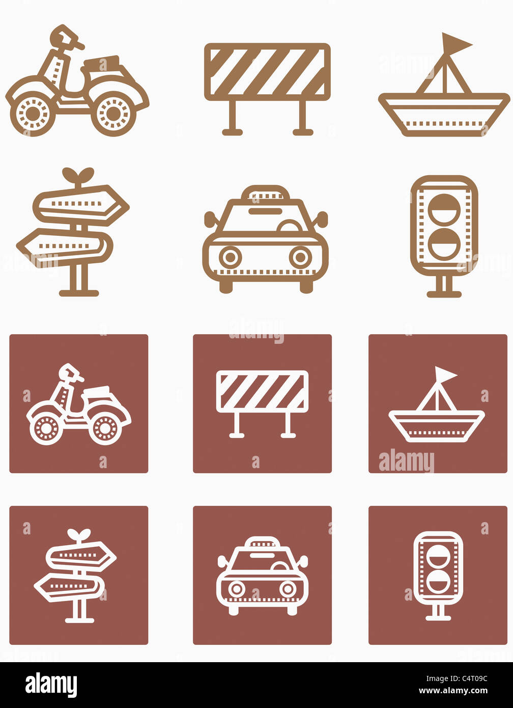 various types of transportaion icons Stock Photo - Alamy