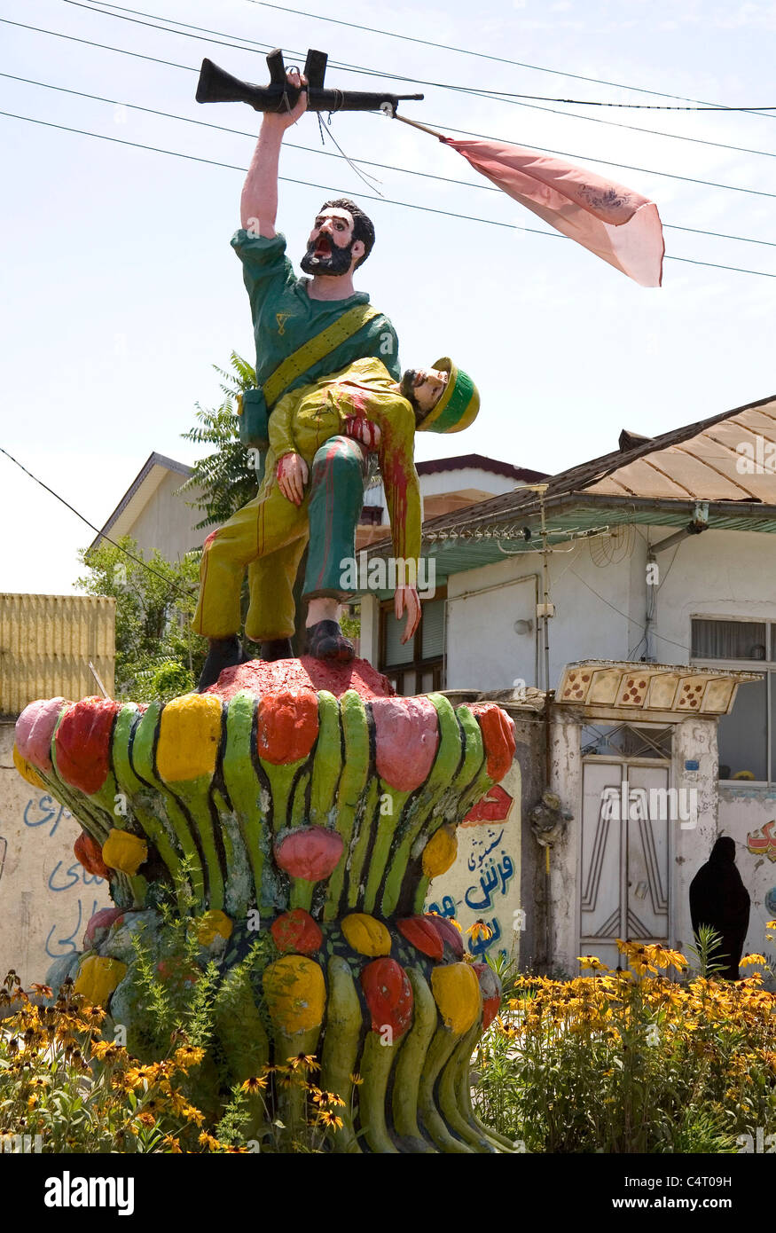 Monument dedicated to martyrs of the Iran-Iraq war of 1980-88 in Fuman ...