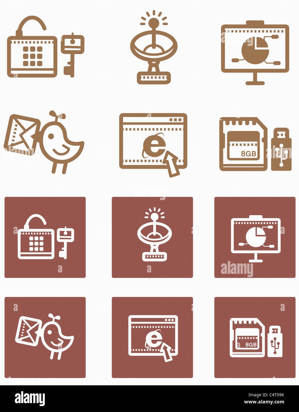 various types of computer icons Stock Photo - Alamy