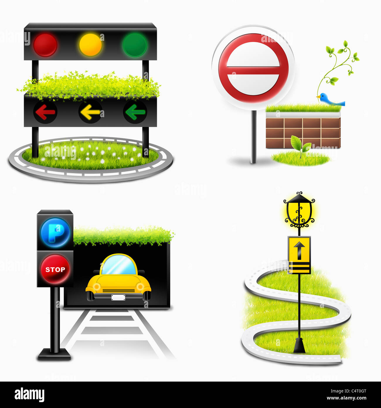 traffic lights and signs Stock Photo - Alamy