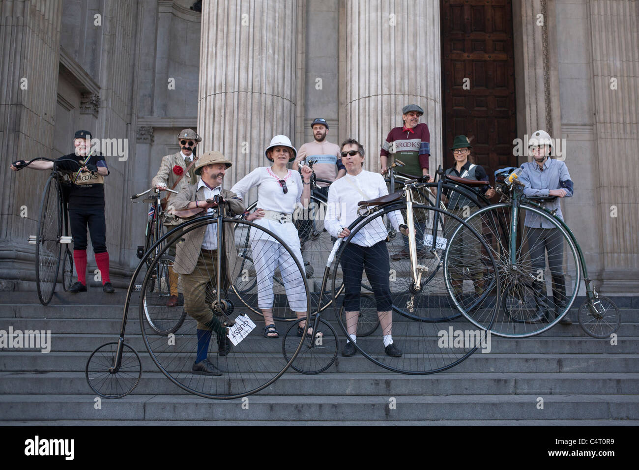 Penny farthing bicycle woman hi-res stock photography and images - Alamy