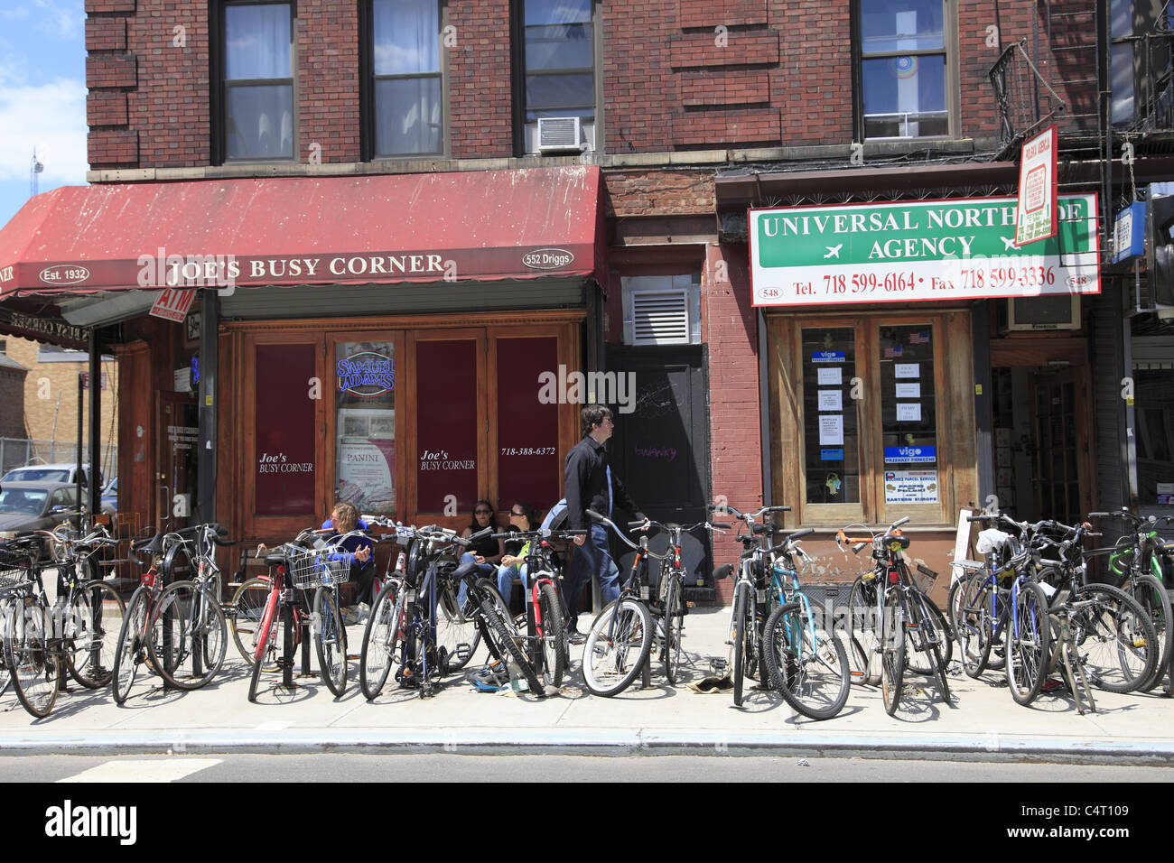Bicycle racks, Williamsburg, Brooklyn, New York City, USA Stock Photo ...