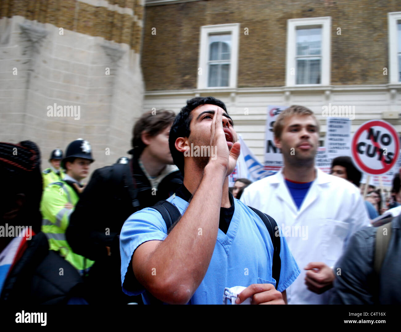 Digital photographs of 17th May march from UCH to Whitehall, in protest ...