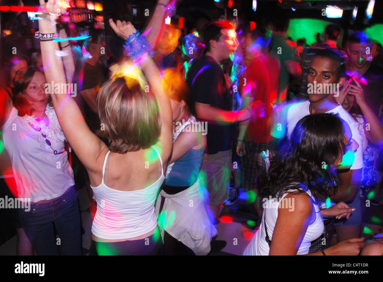 teenage boys and girls at a Spanish disco Stock Photo - Alamy