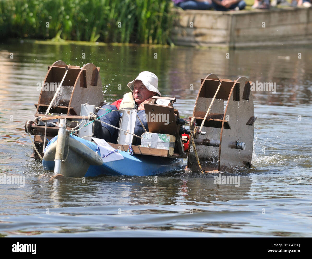 Contestant Slade Penoyre in paddle driven boat “Ayrspeed” in the ...