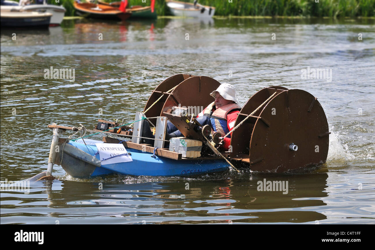 Contestant Slade Penoyre in paddle driven boat “Ayrspeed” in the ...