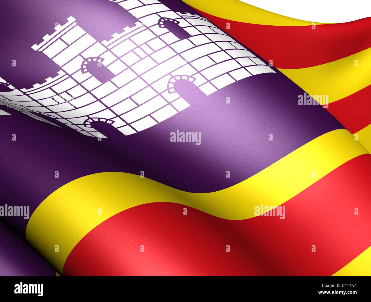 Balearic Islands flag. Close up Stock Photo - Alamy