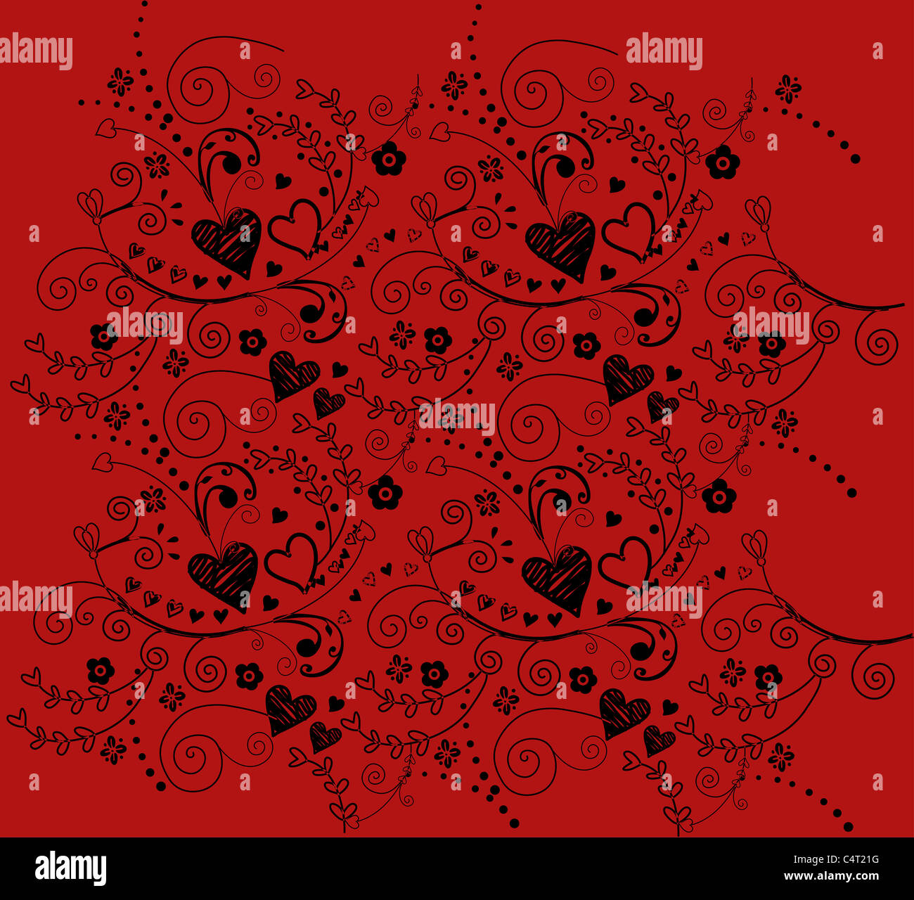 Ethnic All over print with hearts Stock Photo - Alamy