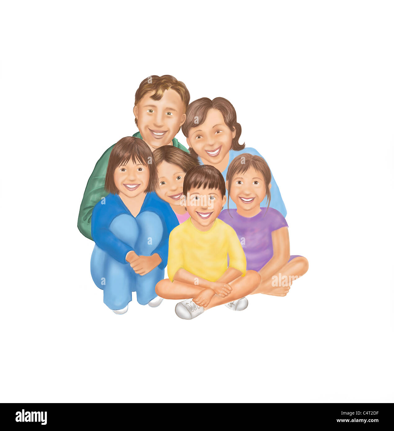 Happy family families Cut Out Stock Images & Pictures - Alamy