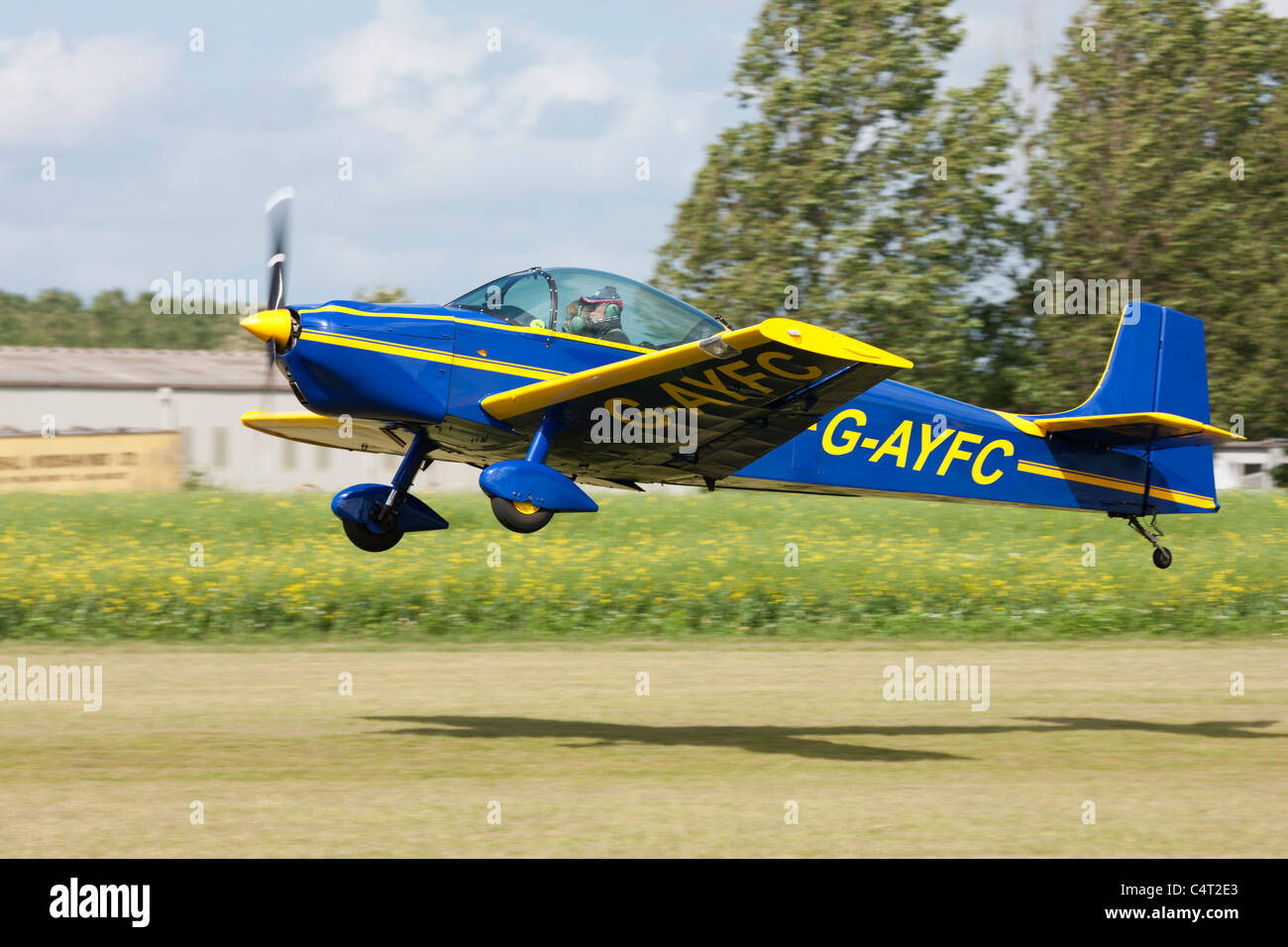 Rollason Druine D.62B Condor G-AYFC taking-off from Breighton Airfield ...