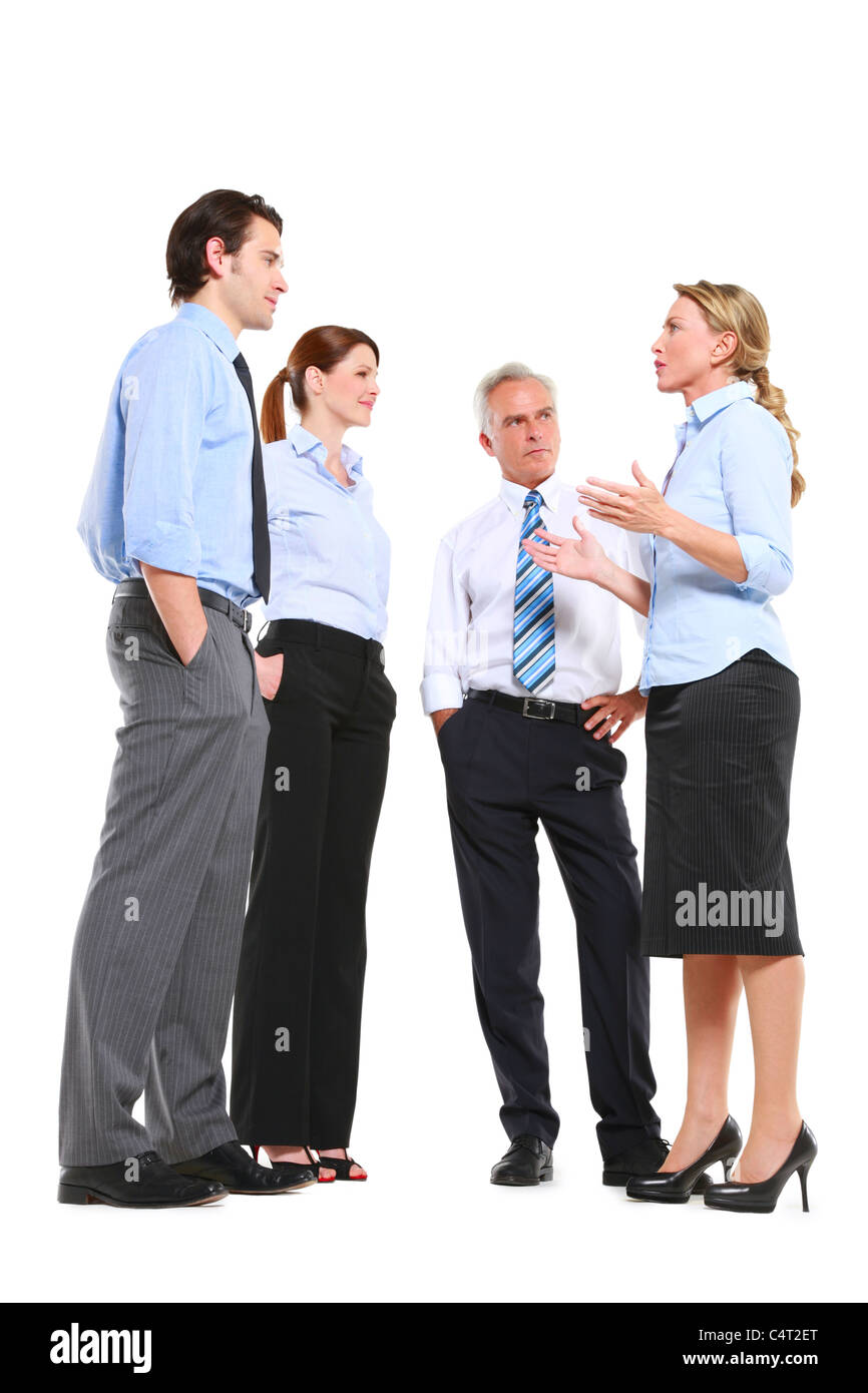 Business people talking standing Cut Out Stock Images & Pictures - Alamy