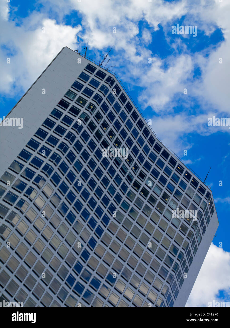 View looking up at windows in a high rise office building - Alpha Tower ...