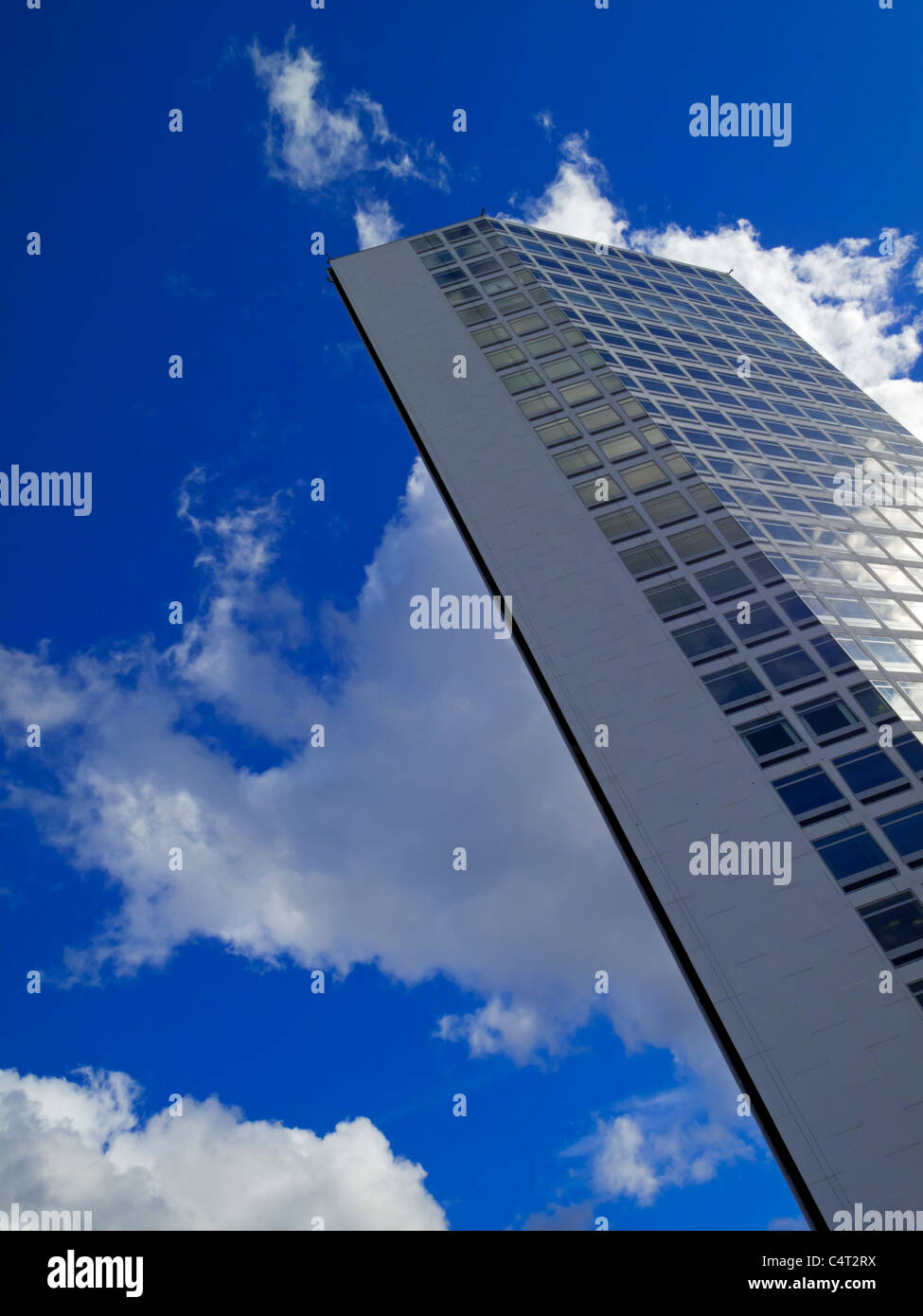View looking up at windows in a high rise office building - Alpha Tower ...